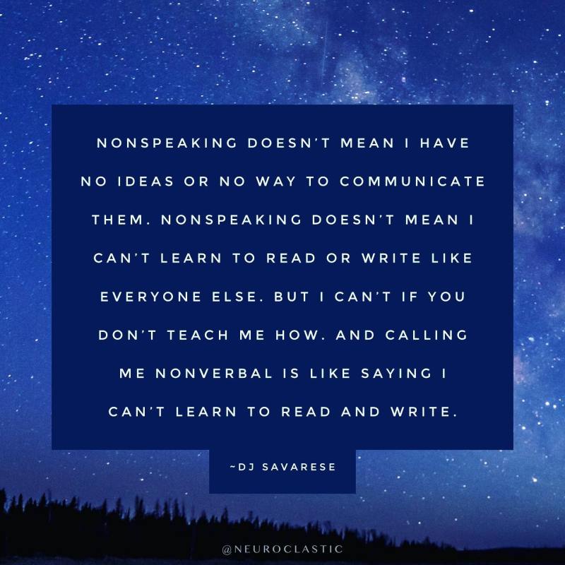 On Using NonSpeaking, Minimally Speaking, Or Unreliably Speaking Over ...