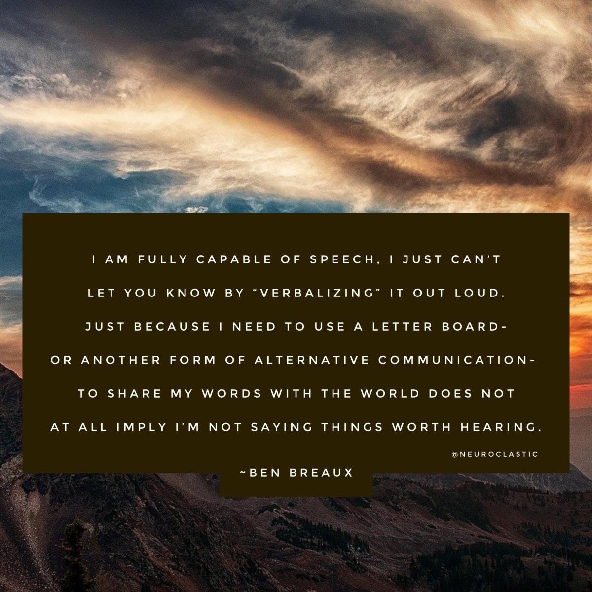 On Using NonSpeaking, Minimally Speaking, Or Unreliably Speaking Over ...