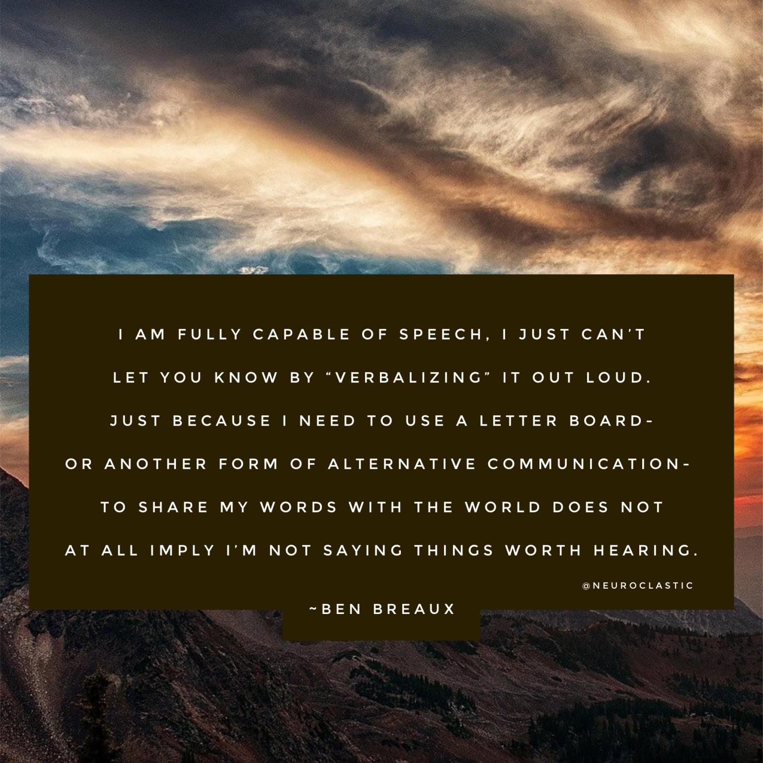 On Using NonSpeaking, Minimally Speaking, Or Unreliably Speaking Over ...
