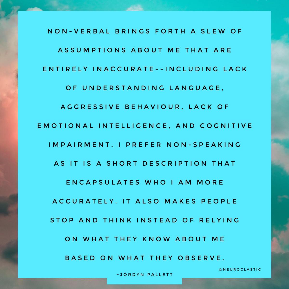 On Using NonSpeaking, Minimally Speaking, Or Unreliably Speaking Over ...